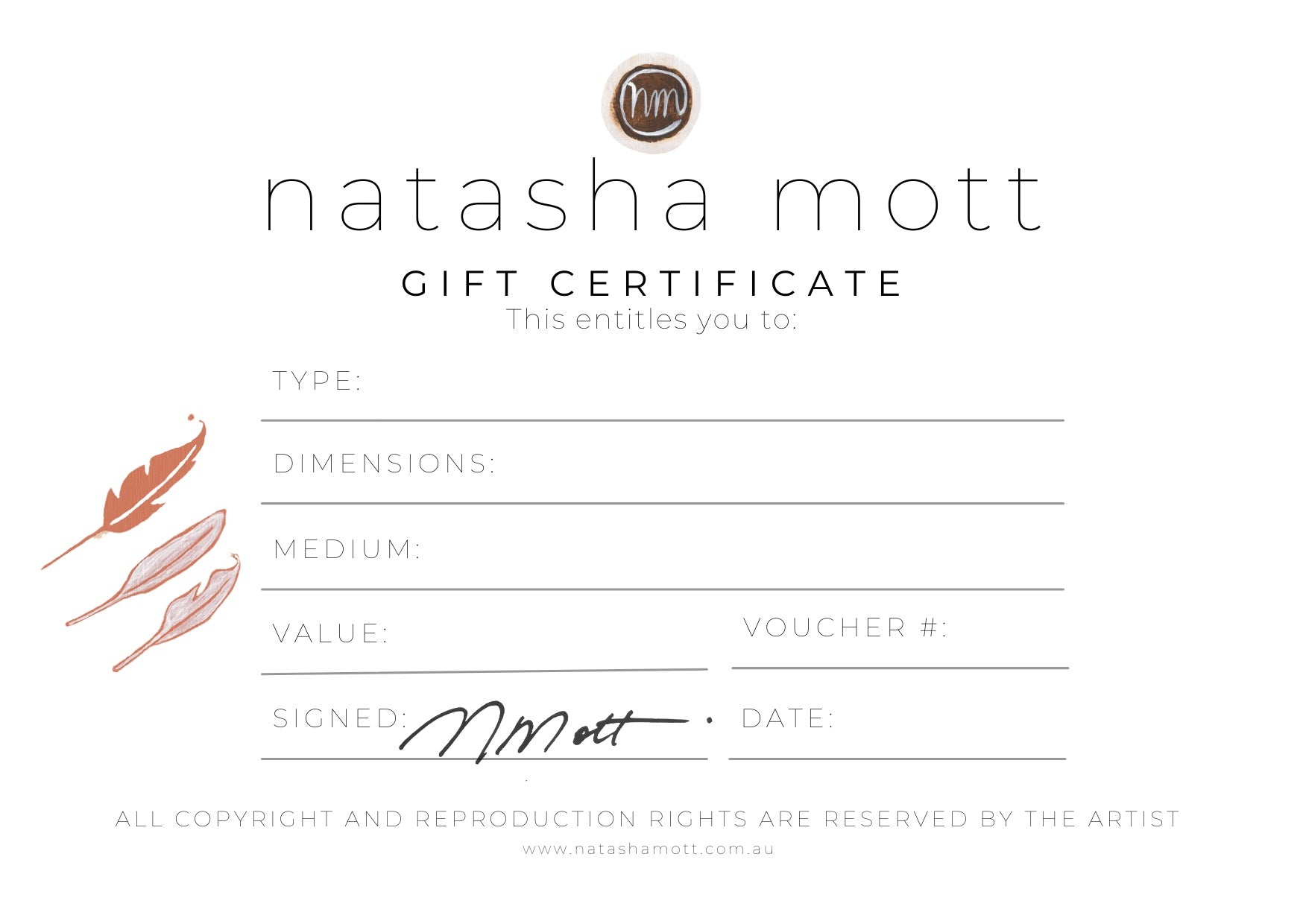 Gift Certificates – Natasha Mott