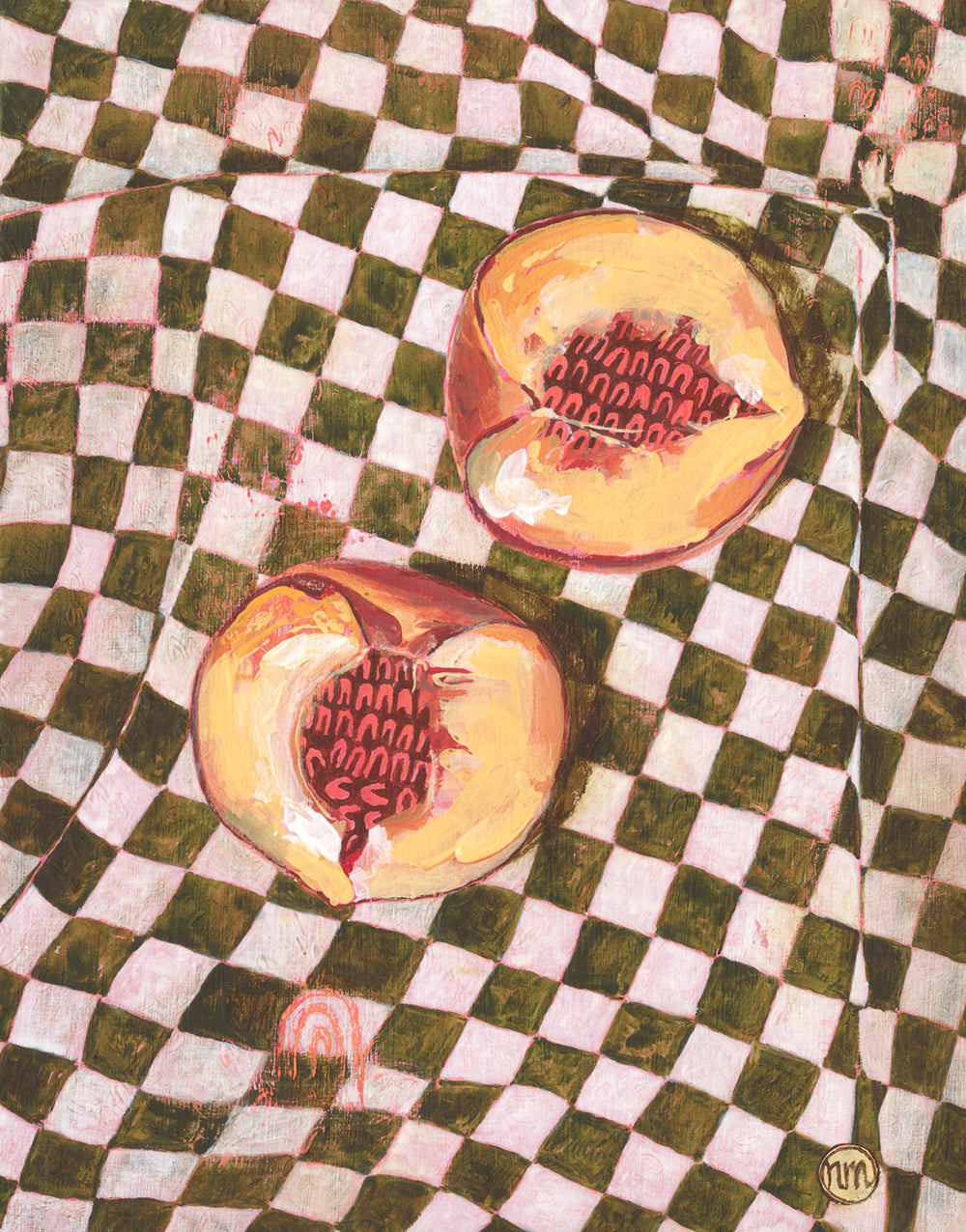 Peach on Checkers - Print – Natasha Mott
